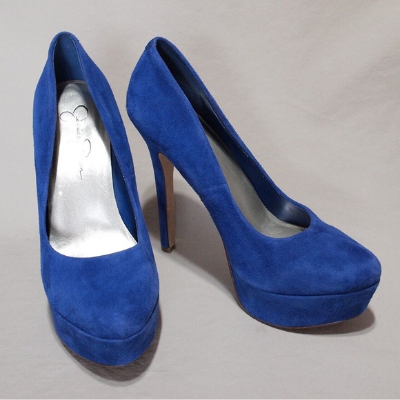 Jessica Simpson | Shoes | Jessica Simpson Blue Suede Jswaleo Platform ...